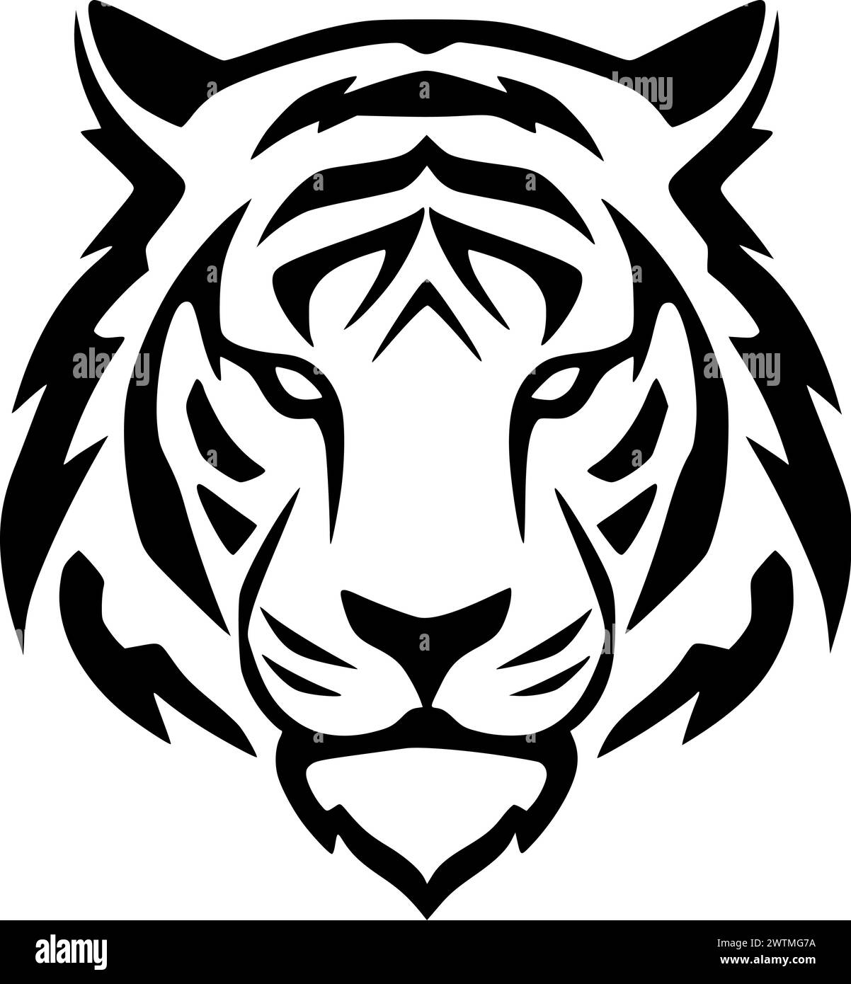 Tiger - minimalist and flat logo - vector illustration Stock Vector ...