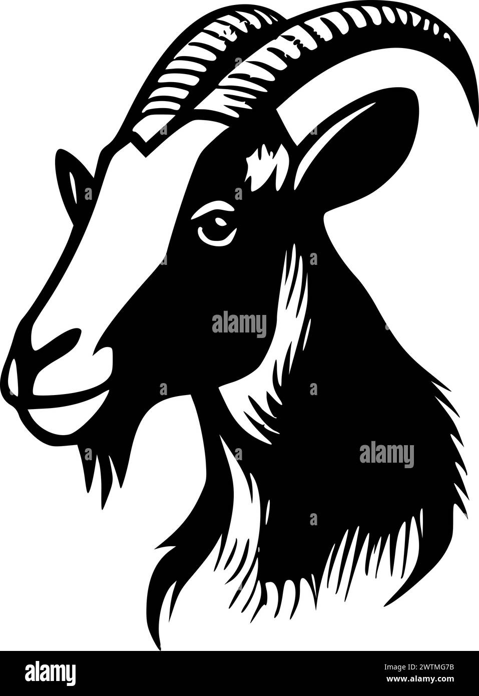 Goat - minimalist and flat logo - vector illustration Stock Vector ...