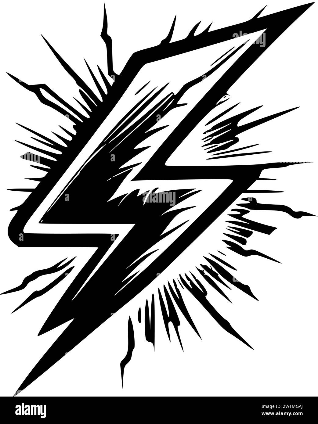 Lightning - black and white vector illustration Stock Vector Image & Art - Alamy