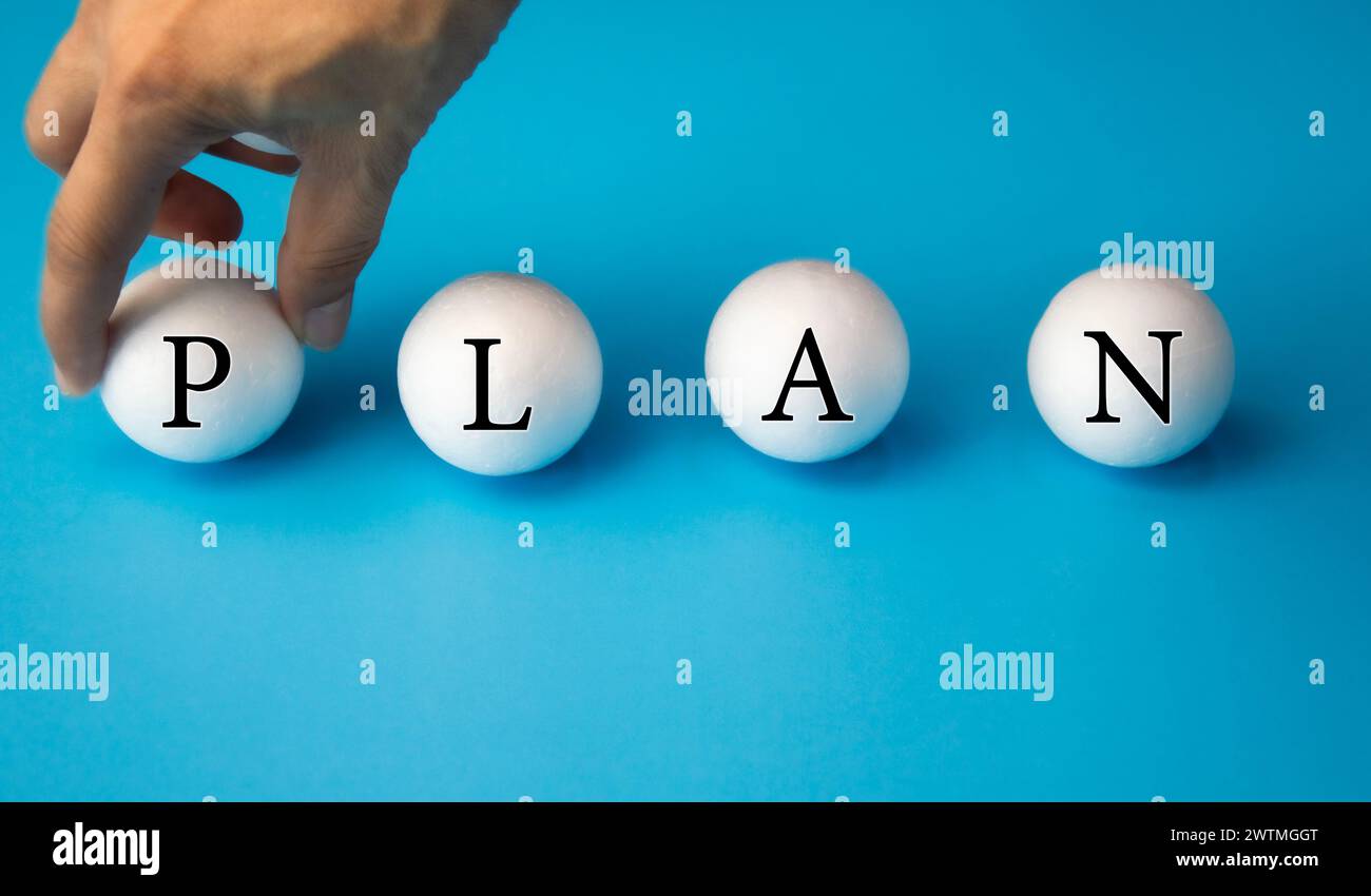 Place white sphere with word PLAN for business plan concept Stock Photo ...