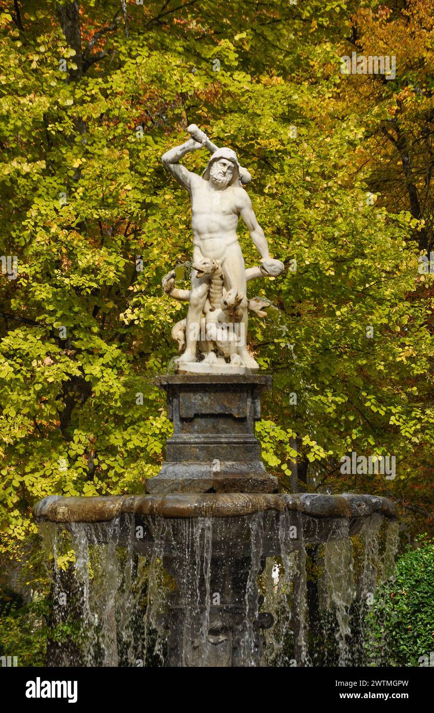 Fountain dedicated to the mythological hero Hercules in the Garden of ...