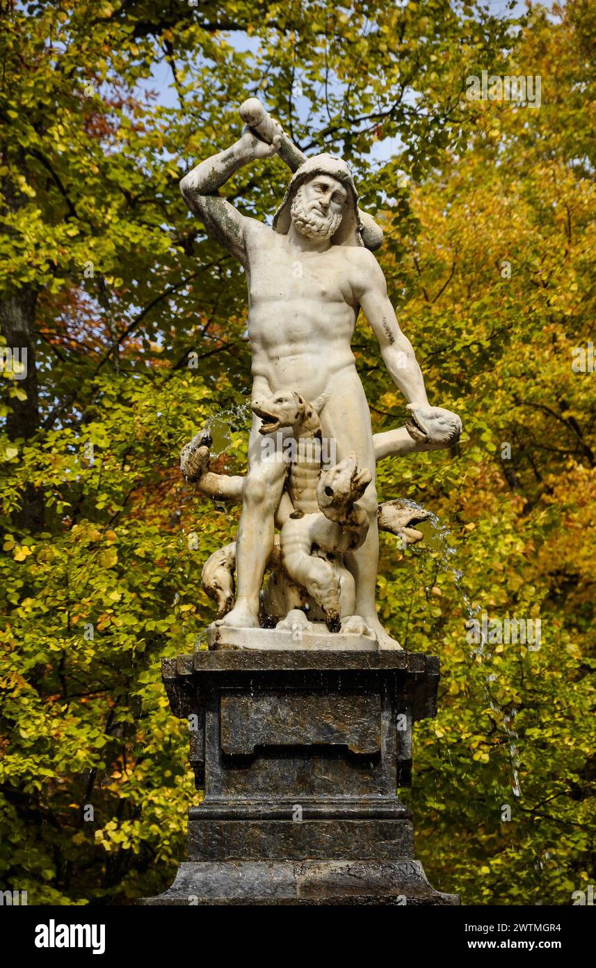 Fountain dedicated to the mythological hero Hercules in the Garden of ...