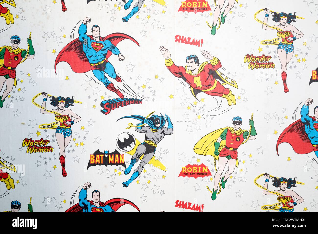 Retro 80s superhero wallpaper Stock Photo - Alamy