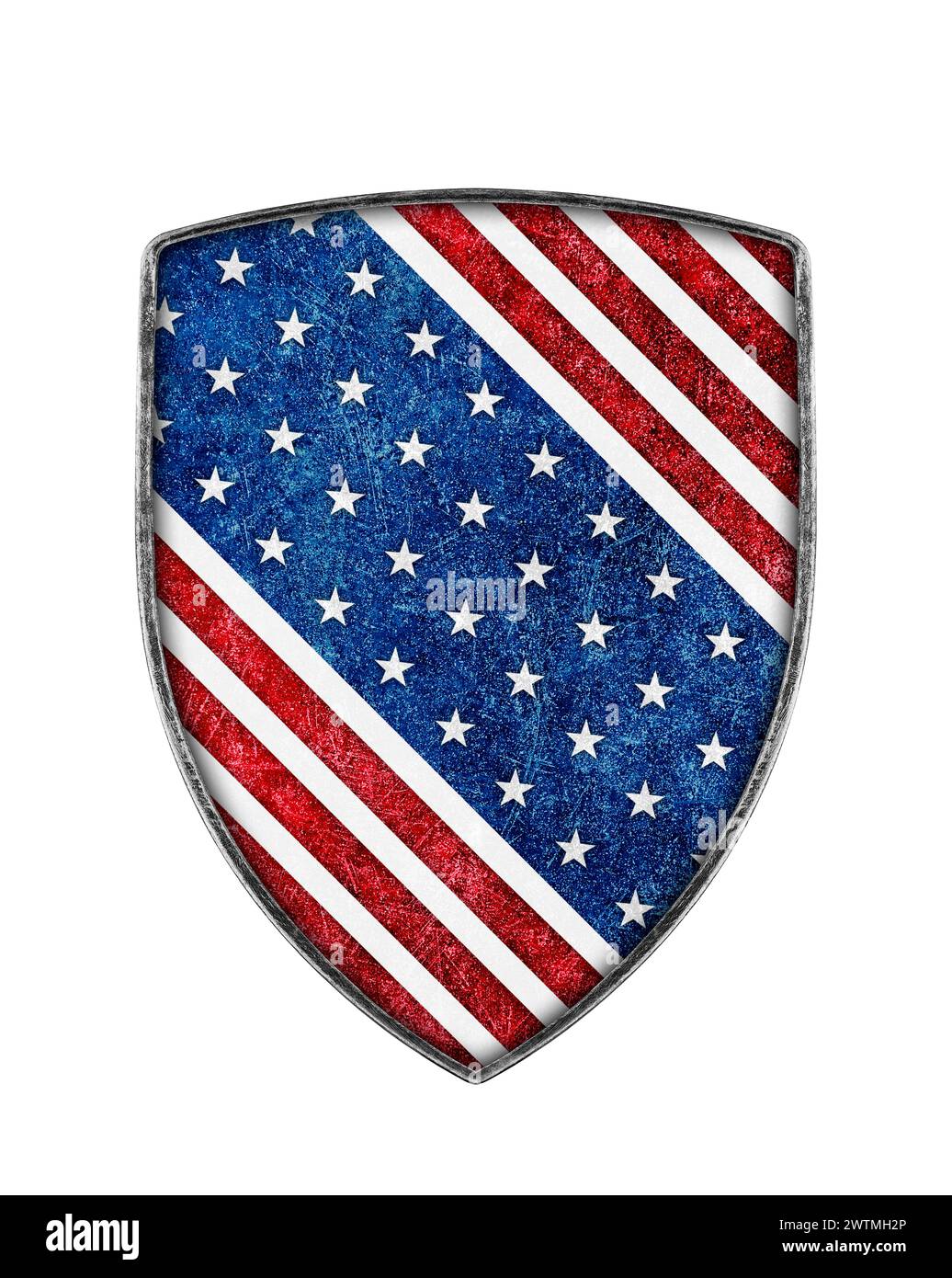 American shield with stars and stripes isolated on white background Stock Photo - Alamy