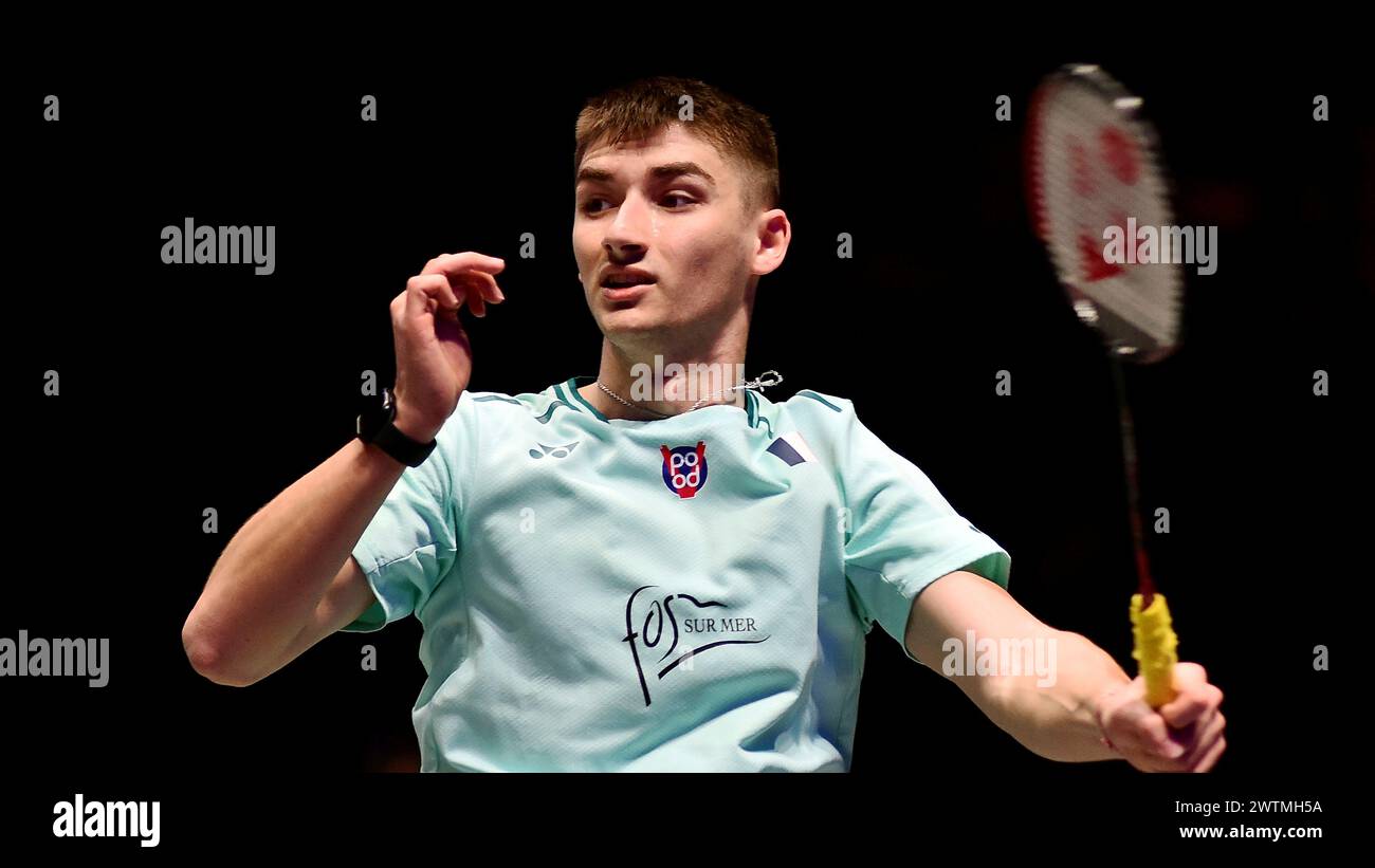 France's Christo Popov competes in the Men's Single Semi Final match ...