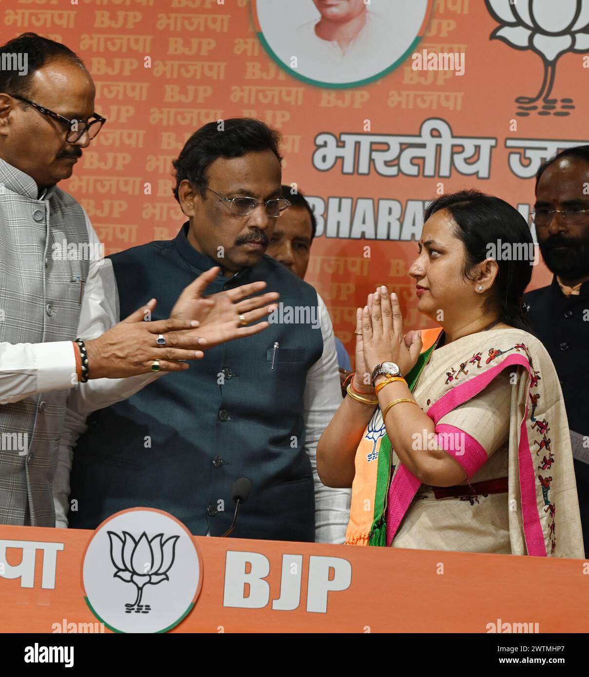 New Delhi, India. 18th Mar, 2024. NEW DELHI, INDIA - MARCH 18: BJP National General Secretary ...