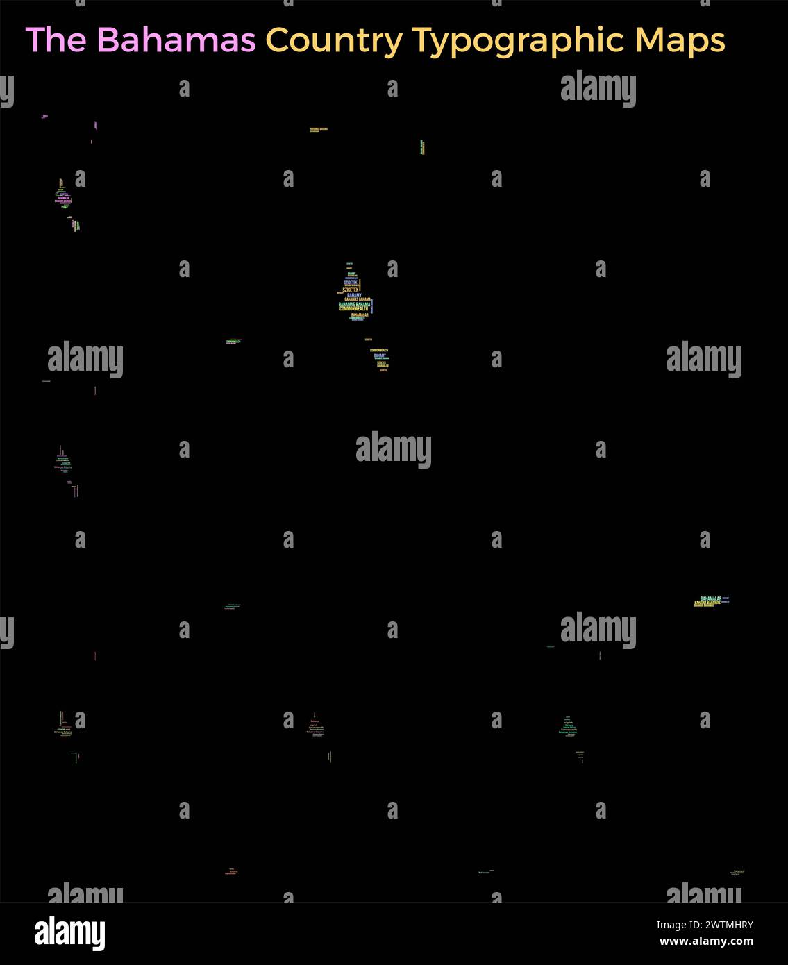 Caribbean islands map with names hi-res stock photography and images ...