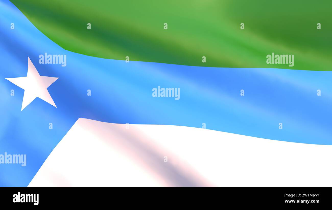 3D render - flag of Jubaland fluttering in the wind, Somalia Stock ...