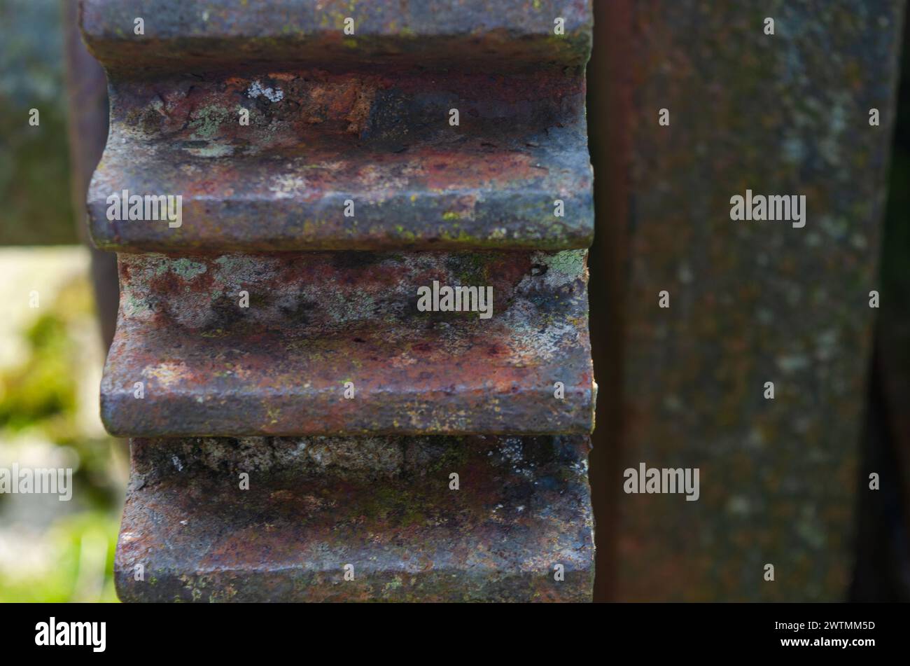 Close up of a rusted gear wheel from a hand operated crane Stock Photo ...