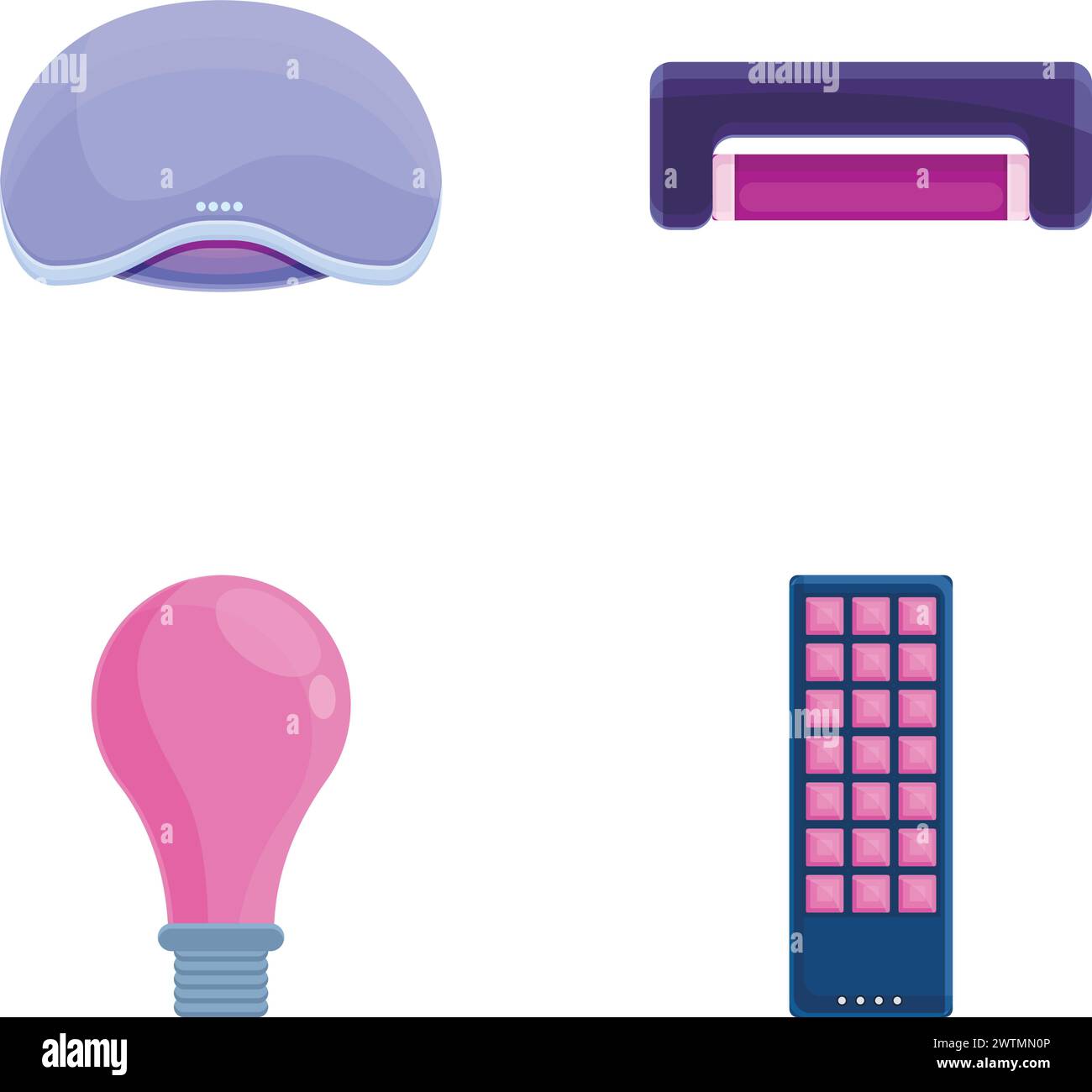 Uv lamp icons set cartoon vector. Luminous lamp with ultraviolet ray ...