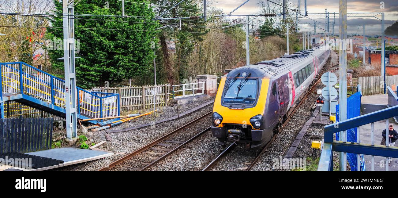 Electric powered passenger commuter train. West Midlands England UK ...