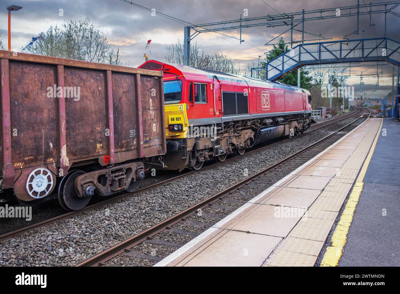 Freight Train Goods Train. West Midlands England UK Stock Photo - Alamy
