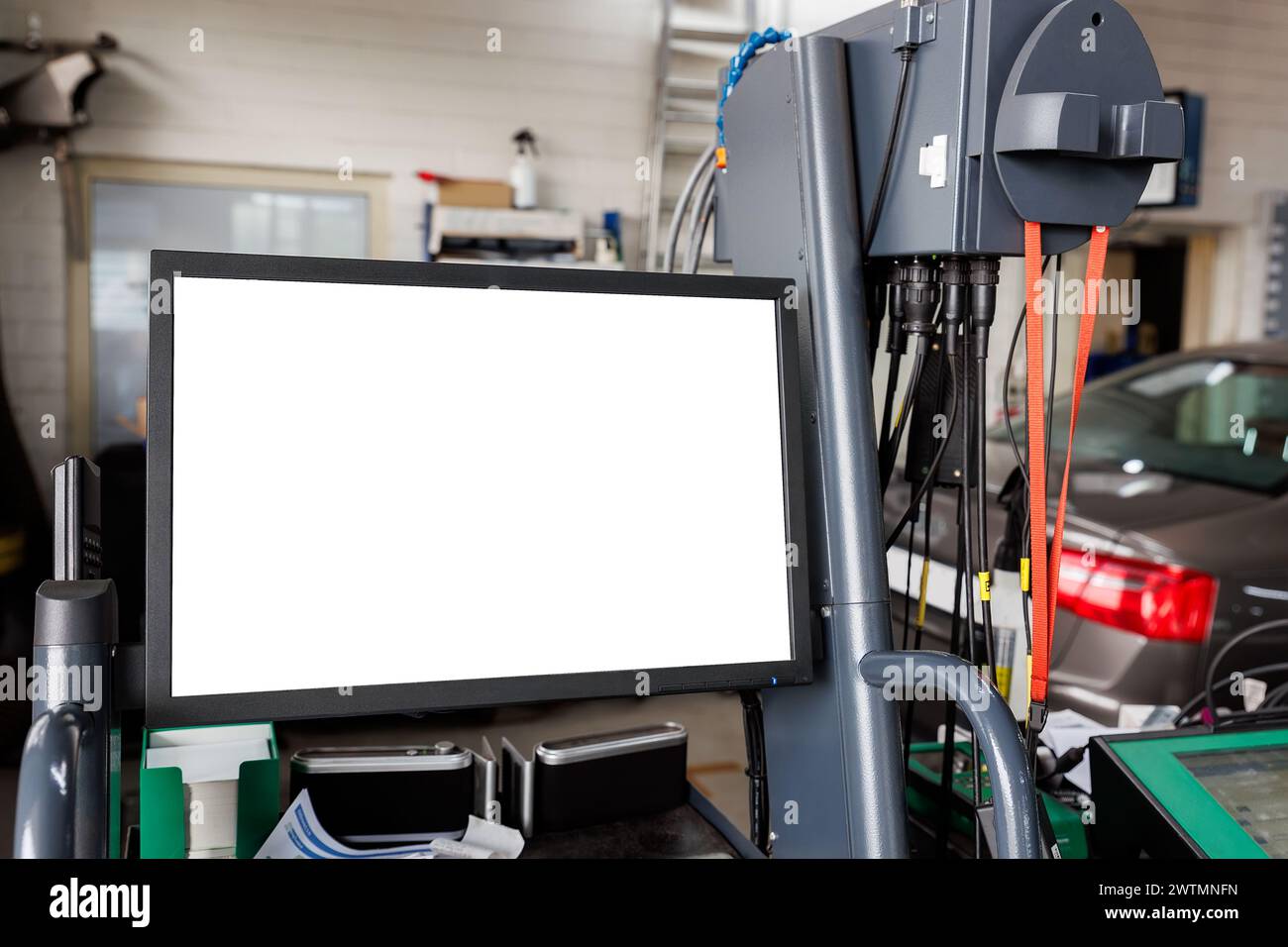 PC computer screen mock up car diagnostic check up. Service auto center ...