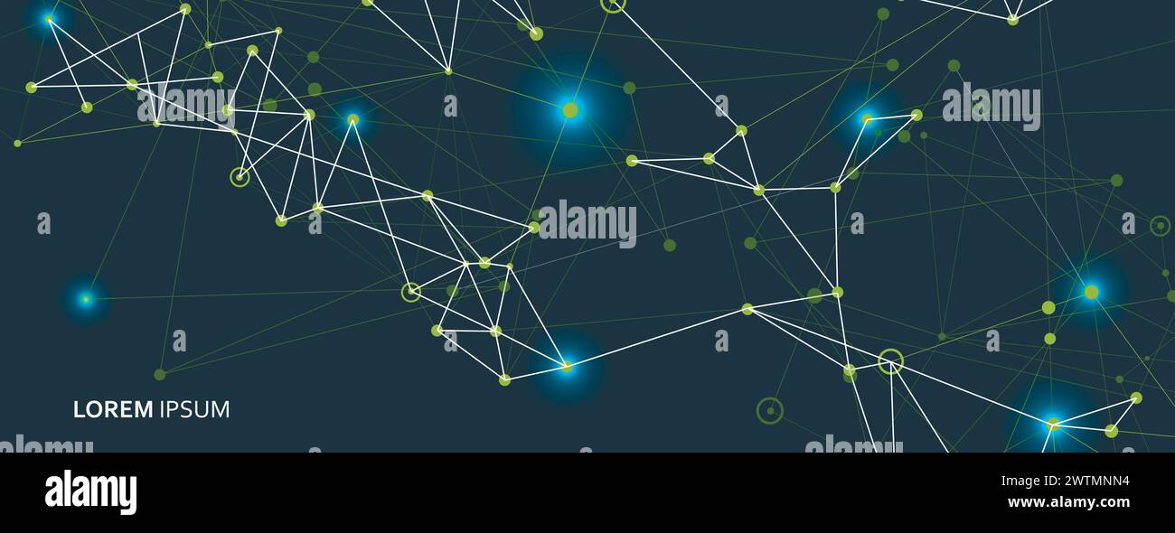 Vector digital connect lines on blue background. Abstract technology ...