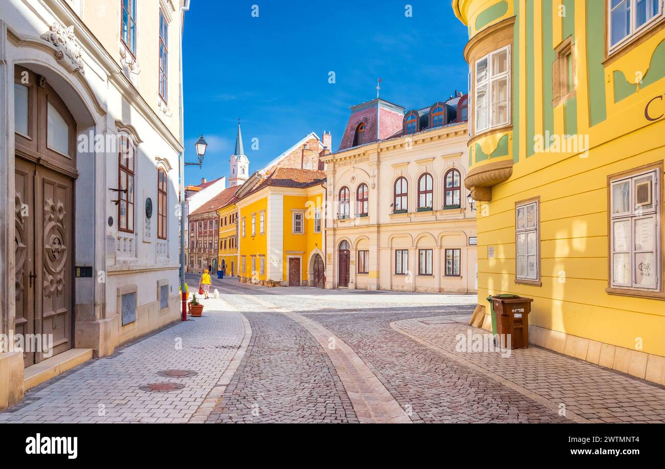 Sopron, Hungary - 13 October 2023: Colorful historical houses in one of ...