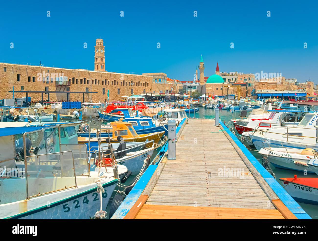 Acre, Israel - 10 May, 2023: View of the port of Acre, an ancient city ...