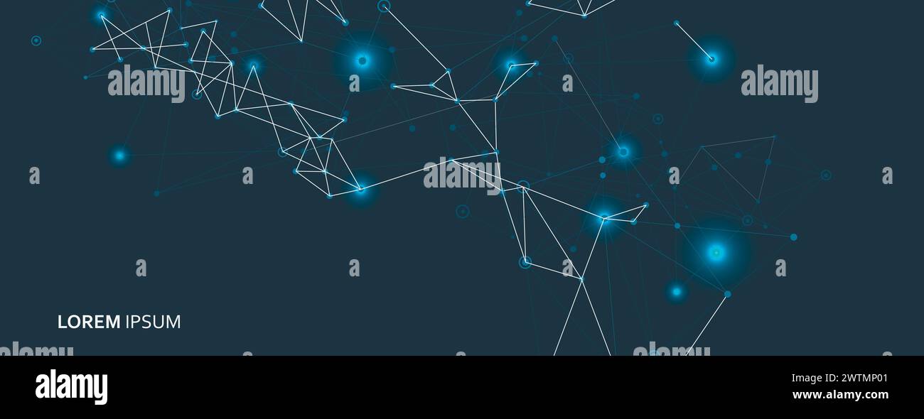 Abstract futuristic network. Connect technology dots and lines. Vector ...