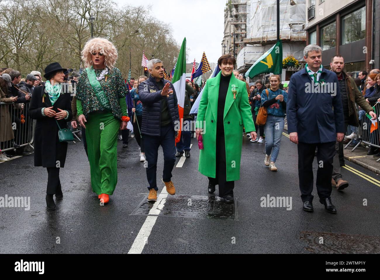 London, UK. 17th Mar, 2024. Mayor of London Sadiq Khan (centre) attends ...