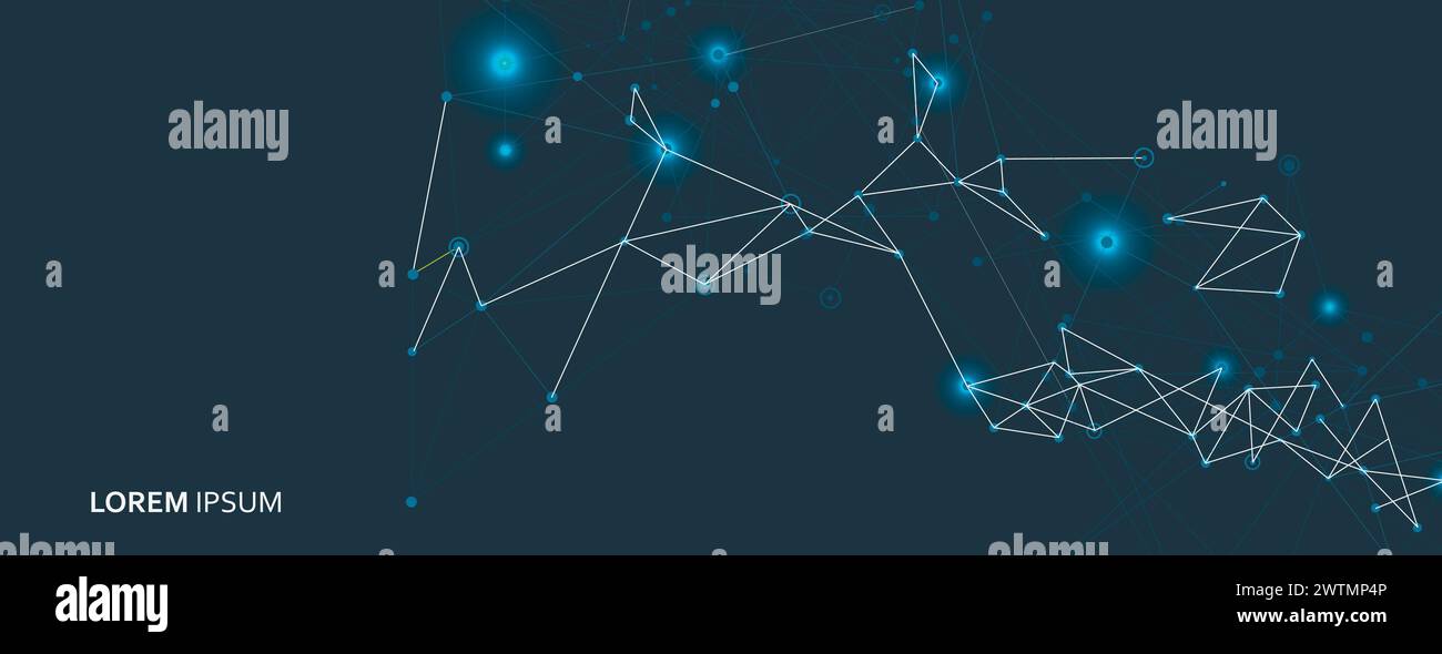 Abstract futuristic connection. Modern internet technology. Dots and ...