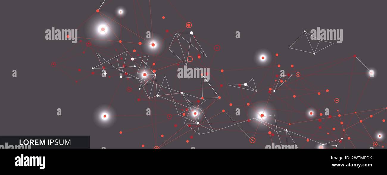 Vector Abstract Background Line Atom Science Connection Technical Network Design Stock Vector
