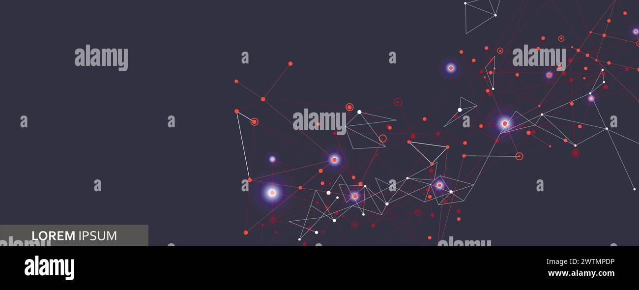 Vector Abstract Background Line Atom Science Connection Technical Network Design Stock Vector