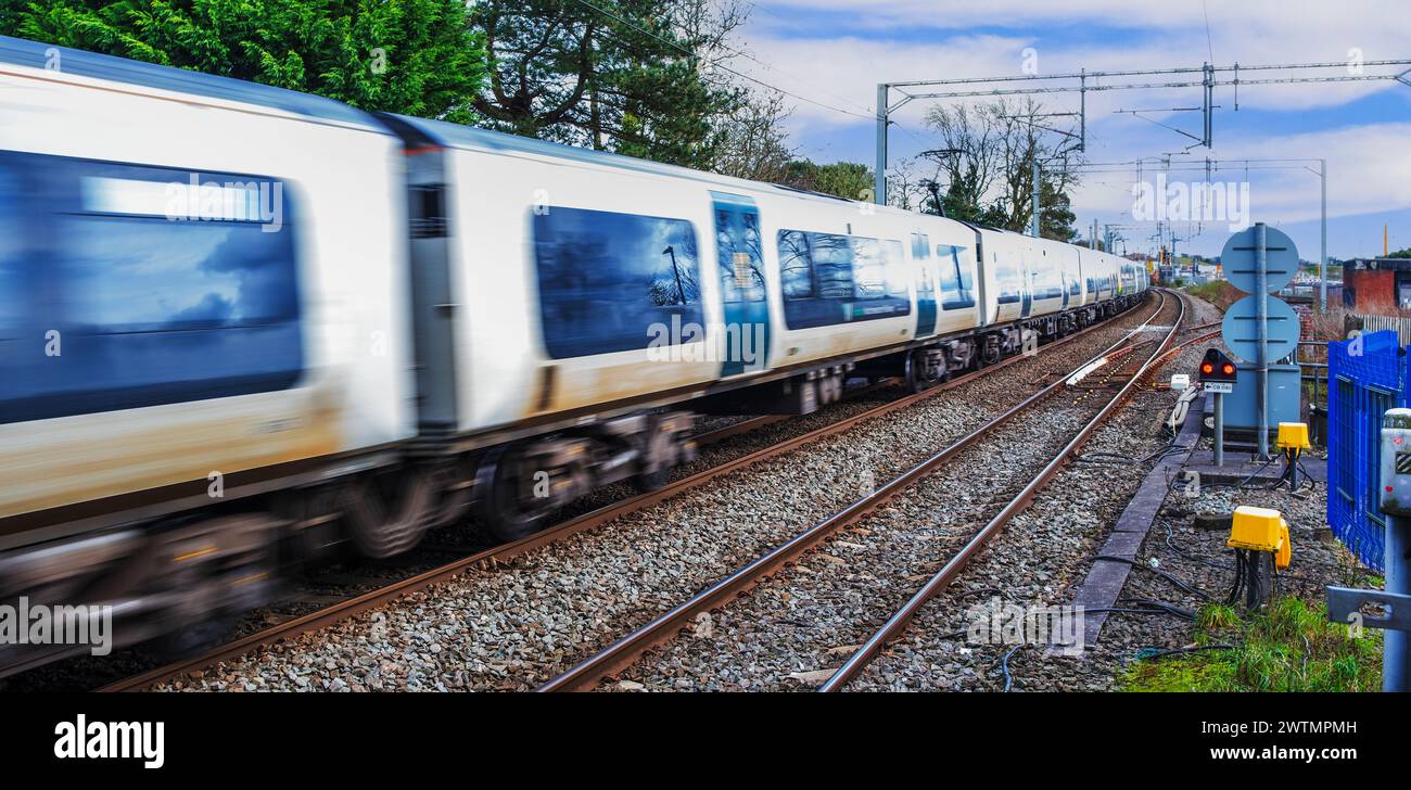 Electric powered passenger commuter train. West Midlands England UK ...