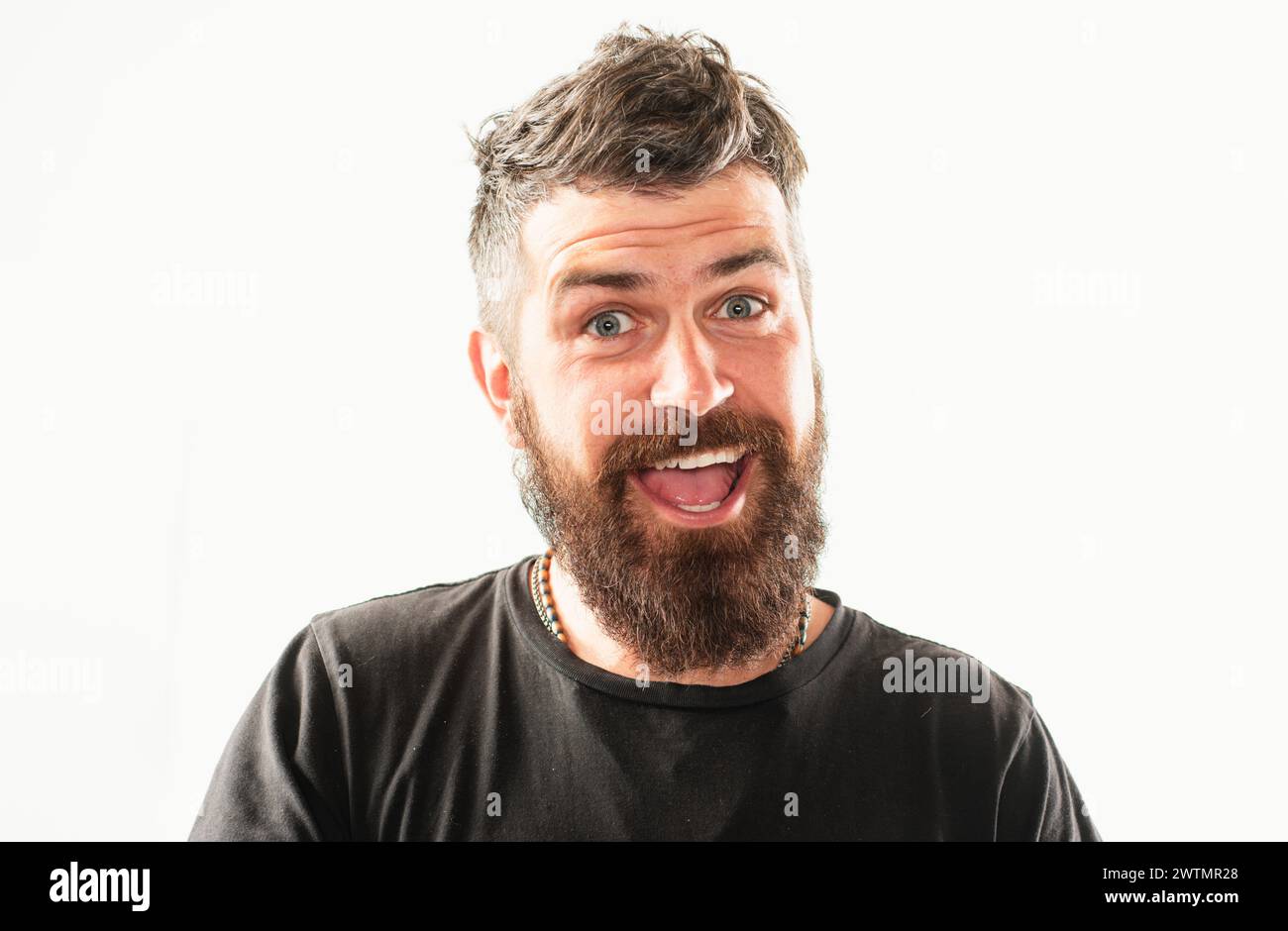 Emotions. Happy man smiling face. Handsome young guy. Positive human ...