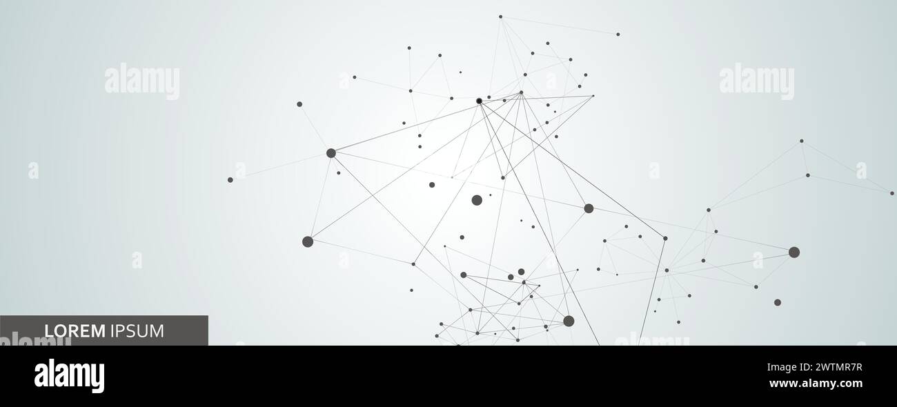 Abstract Science Atom Technology Connection Dot And Line Biology Structure Design Stock Vector