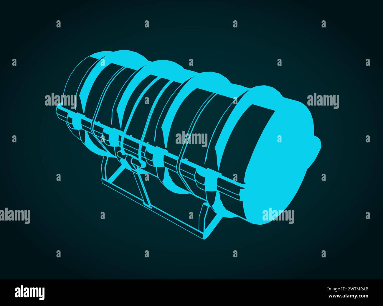 Stylized vector illustration of container with life raft Stock Vector ...