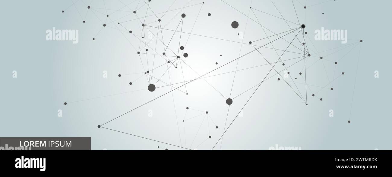 Abstract Science Atom Technology Connection Dot And Line Biology Structure Design Stock Vector