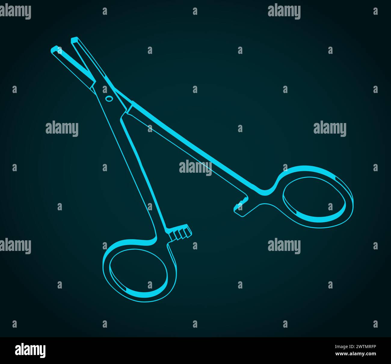 Stylized vector illustration of surgery clamp close up Stock Vector ...