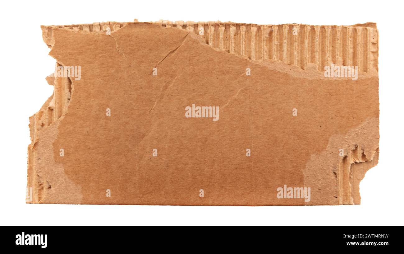 Piece of torn cardboard on a white background. Torn cardboard isolate ...