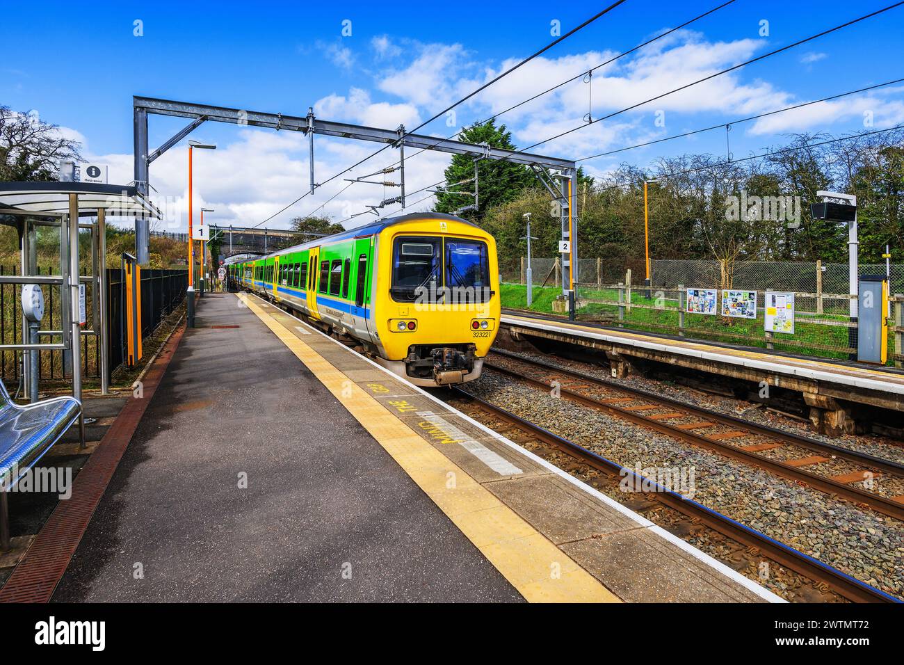 Electric powered passenger commuter train. West Midlands England UK ...