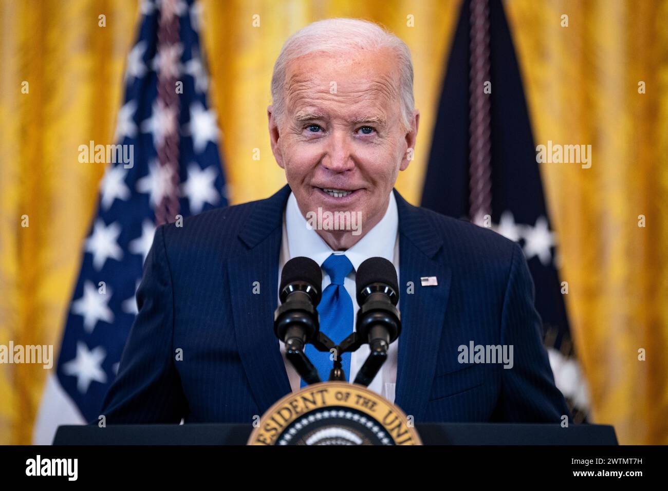 Washington, USA. 18th Mar, 2024. US President Joe Biden speaks during a ...