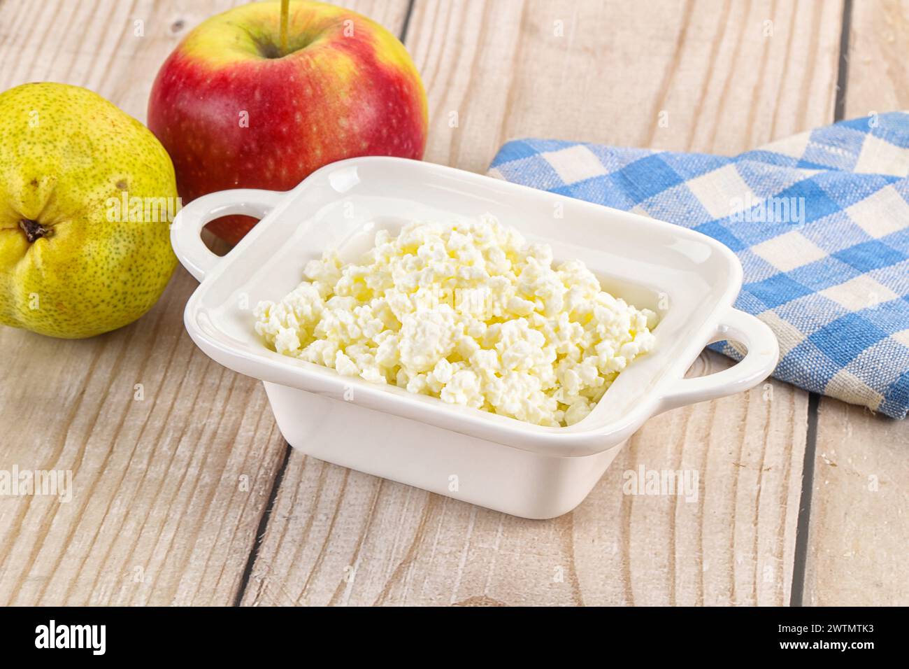 Organic grain cottage cheese in the bowl Stock Photo - Alamy