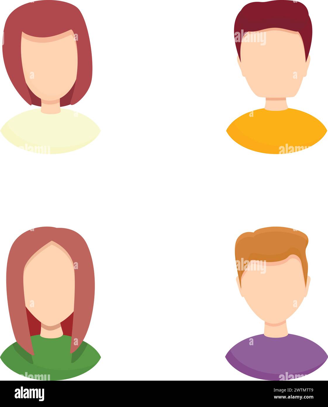 People avatar icons set cartoon vector. Different male and female ...