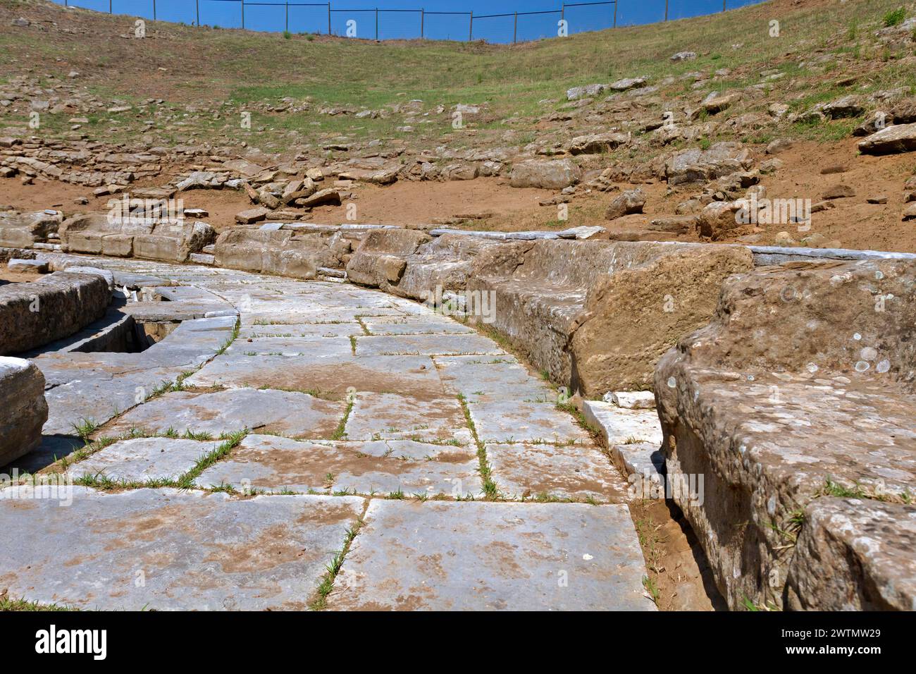 The ancient Greek theater of Stratos, in Agrinio region, Etoloakarnania ...