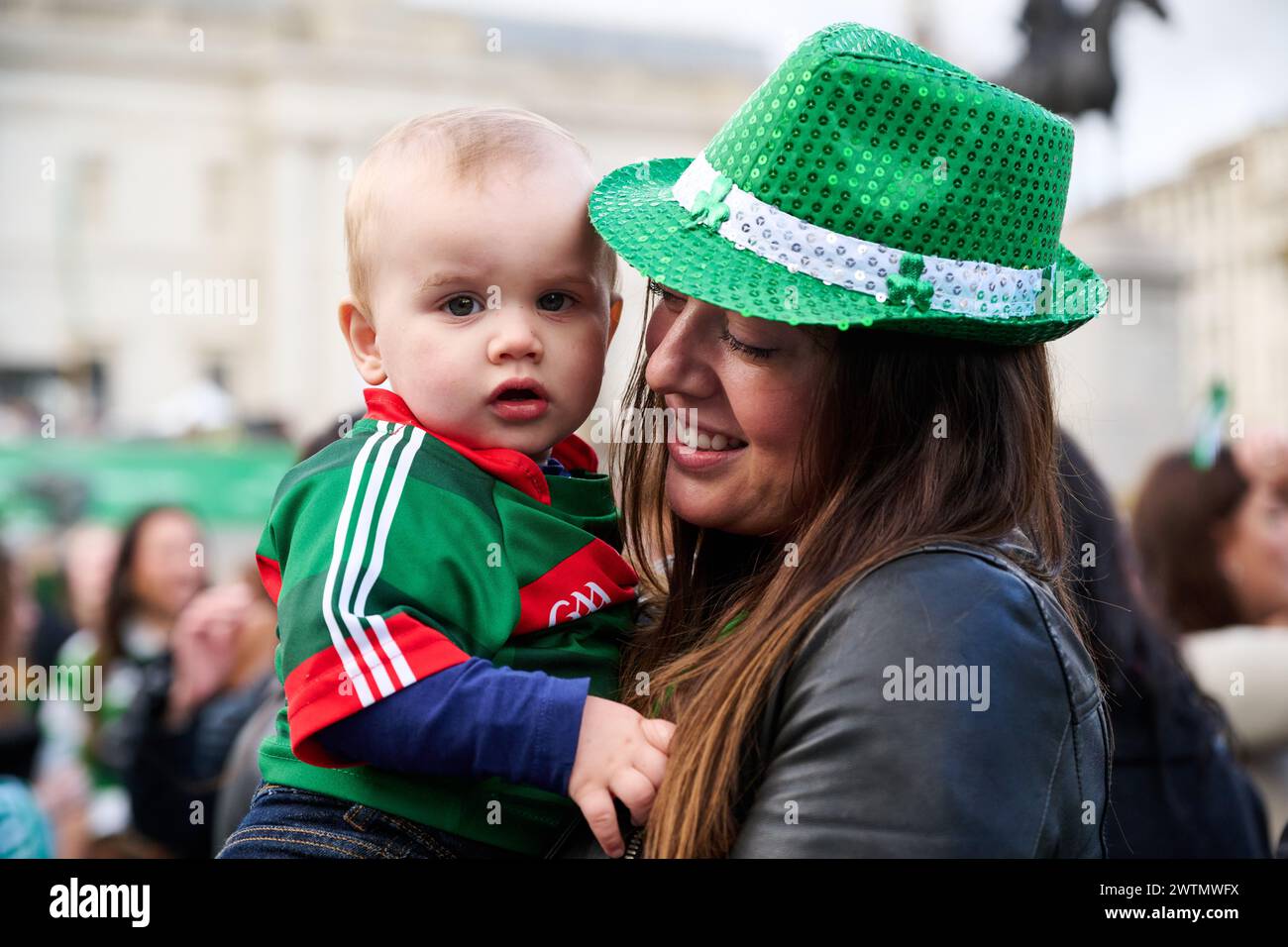 London, England, UK. 17th Mar, 2024. Attendees celebrate Irish culture ...