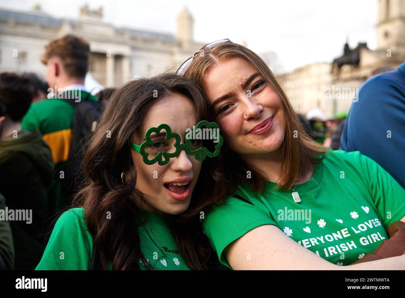 London, England, UK. 17th Mar, 2024. Attendees celebrate Irish culture ...
