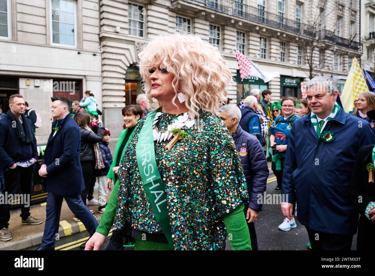 London, England, UK. 17th Mar, 2024. PANTI BLISS AKA RORY O'NEIL leads ...