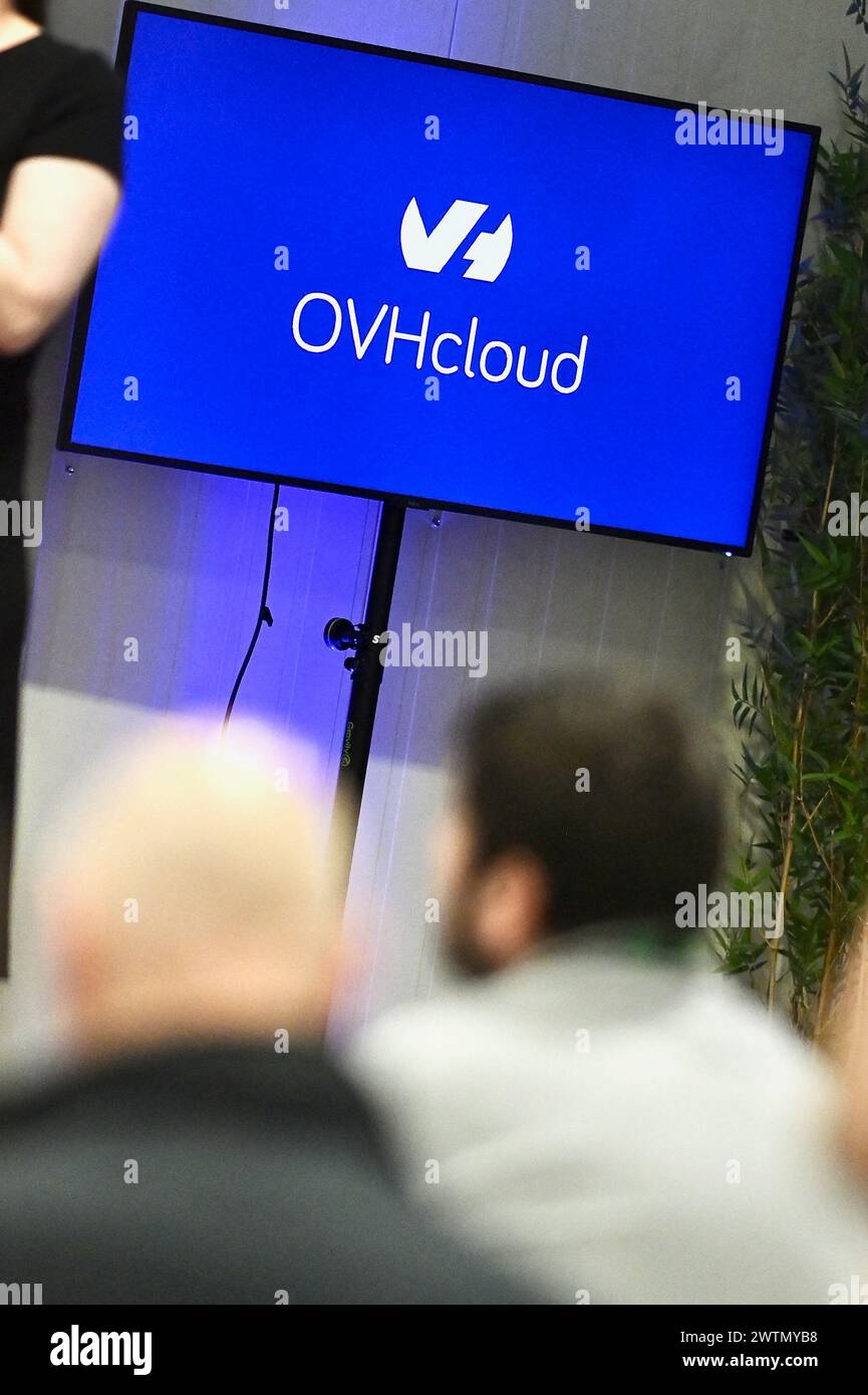 Croix, France. 18th Mar, 2024. Illustration during the inauguration OVHcloud's Quantum Computer ...