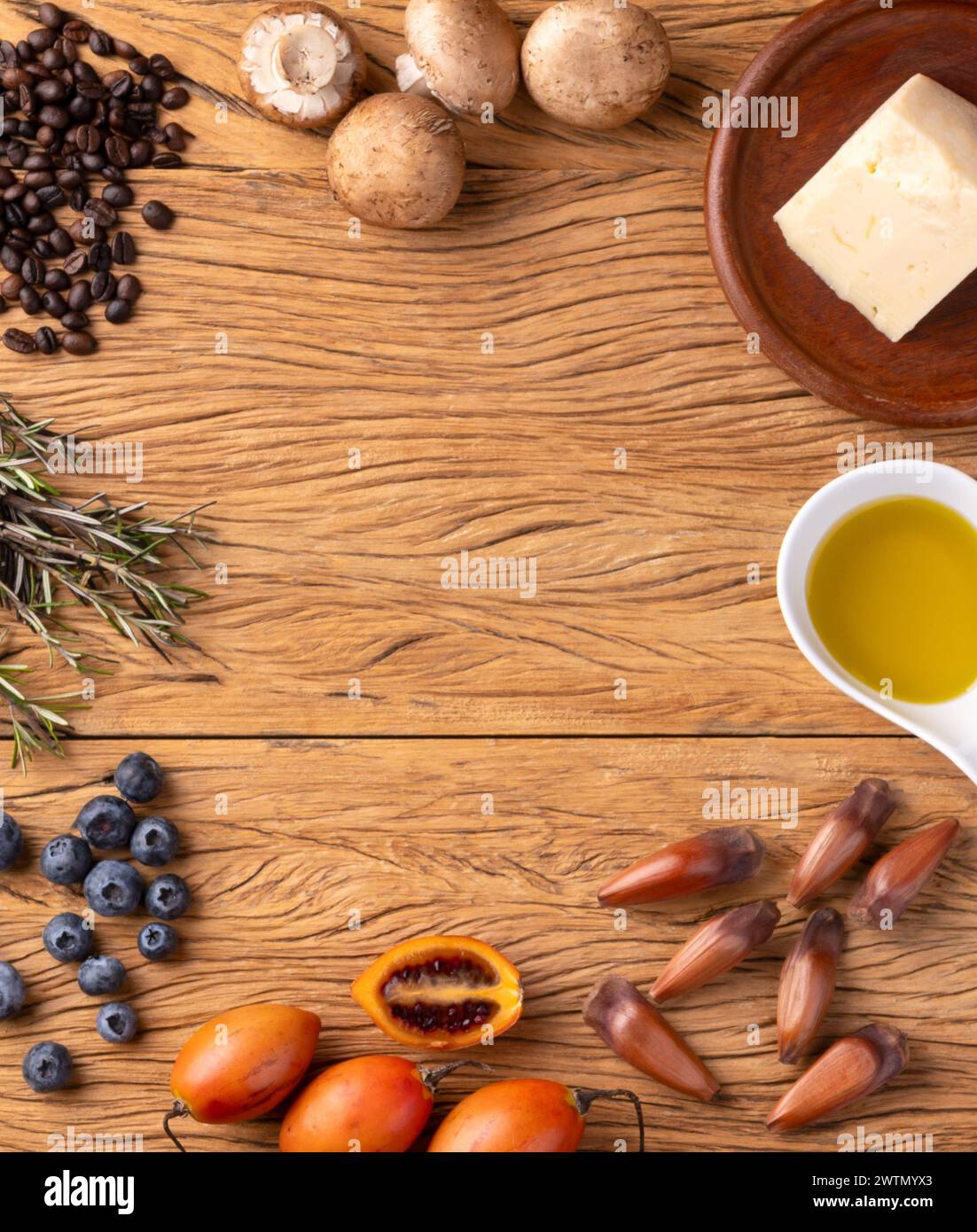 Brazilian Mantiqueira region typical ingredients. Tamarillo, pinion ...