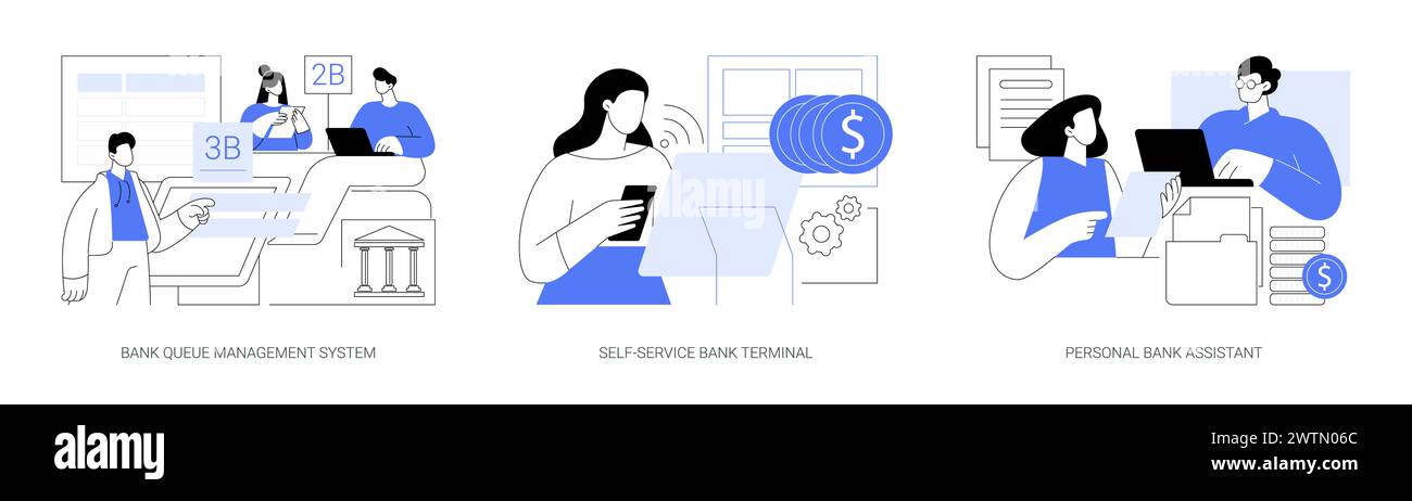Brick and mortar bank isolated cartoon vector illustrations se Stock ...