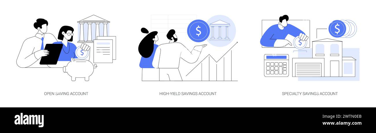 Saving accounts isolated cartoon vector illustrations se Stock Vector ...