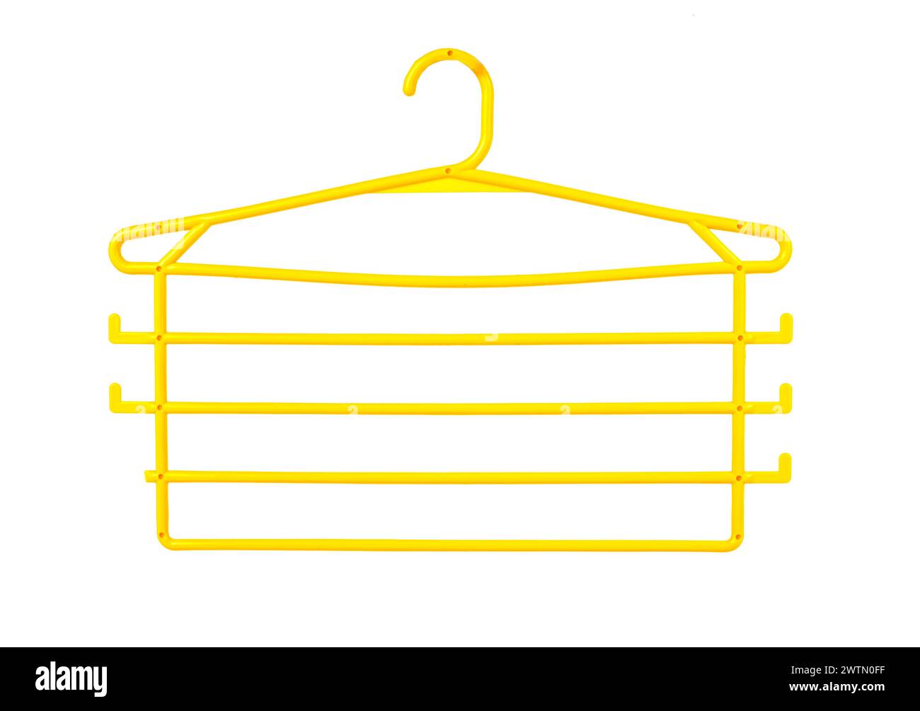 yellow hanger trempel organizer multi-tiered for clothes isolated on ...