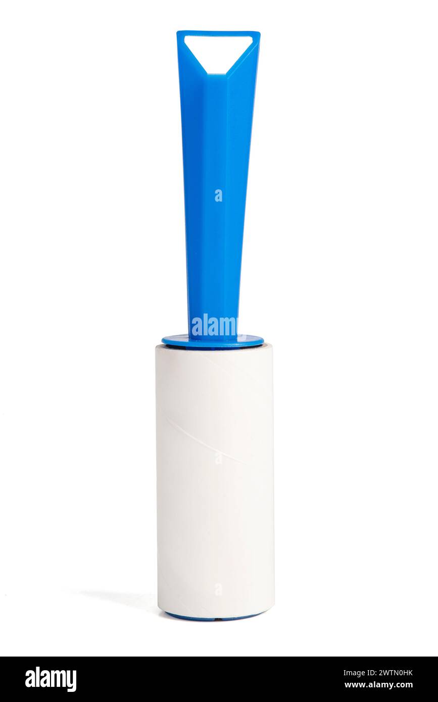Roller for cleans clothes Isolated on white background. Adhesive lint ...