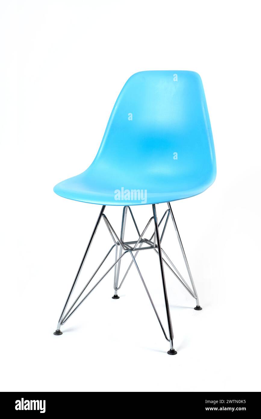 Blue color chair, modern designer. Chair isolated on white background ...