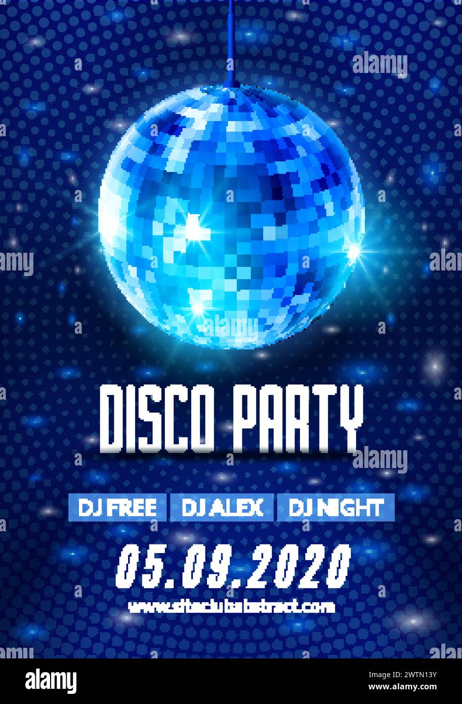 Disco dance party background flyer poster. Vector party template design ...