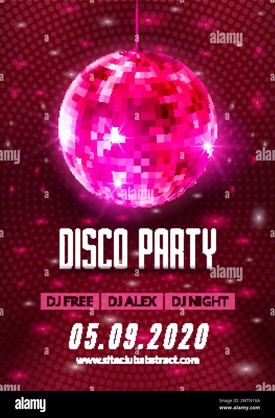 Disco dance party background flyer poster. Vector party template design ...