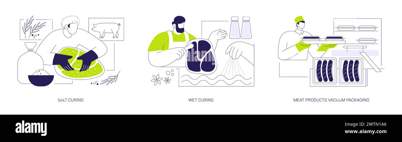 Meat curing abstract concept vector illustrations Stock Vector Image ...